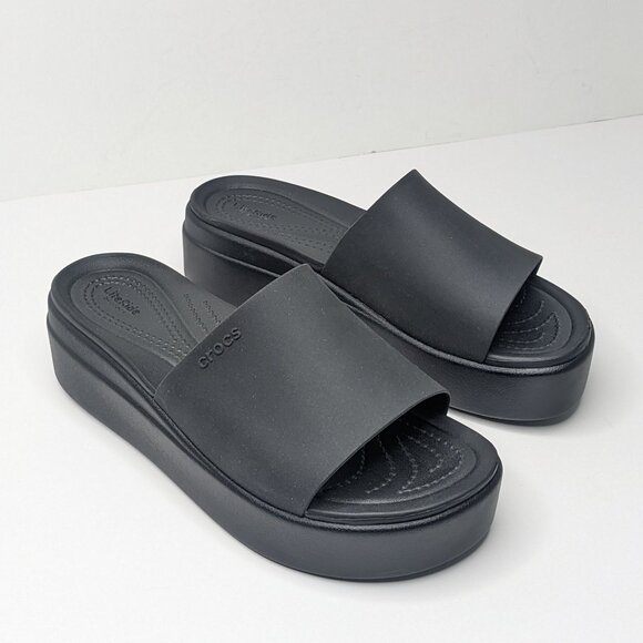 CROCS | Shoes | Crocs Brooklyn Slide Platform Sandals Black Womens 8 ...